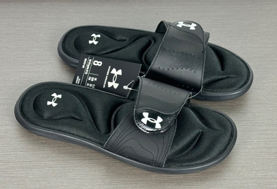 Under Armour Women's Black Slides Adjustable Strap Size 8 New With Tag ...