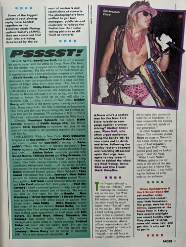 Faces Rocks Magazine August 1986 Metallica, Van Halen, Priest, Twisted ...