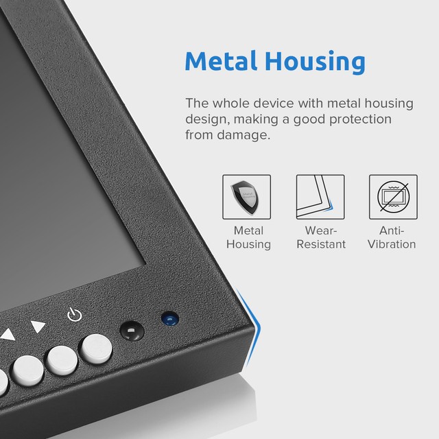 12" Inch IPS Monitor 1366x768 Video Audio VGA AV BN Input for PC ...