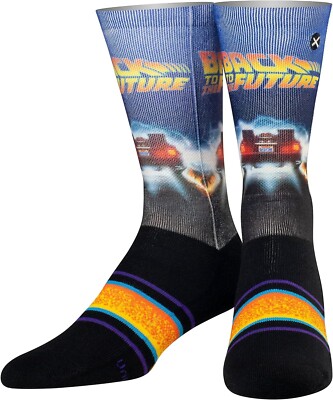Odd Sox Back To The Future Mens Large 8-12 Crew Socks Funny Retro 80s ...