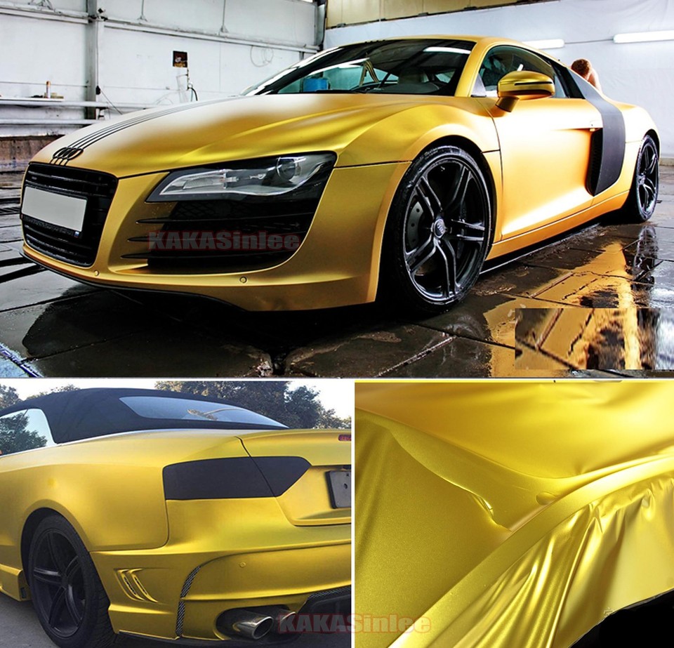 Stretch Car Satin Matte Chrome Metallic Vinyl Wrap Sticker Decal Strip ...