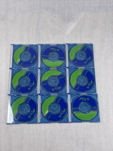 Maxell Mini CD-R Recordable Discs 9 210MB 24x Speed w/ Jewel Cases ...