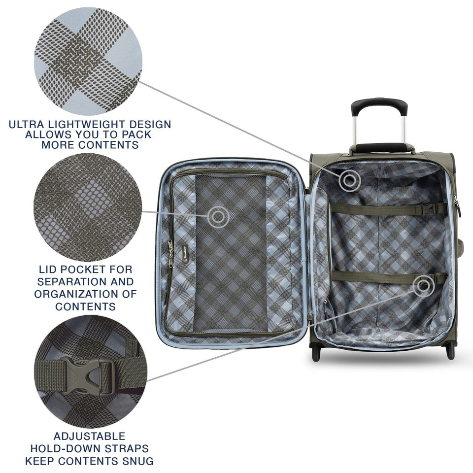 Travelpro Maxlite 5 Softside Expandable Upright 2 Wheel Luggage, 20 ...
