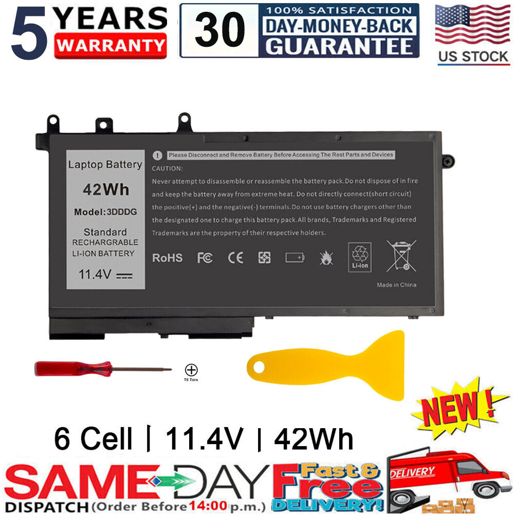 For Dell 3DDDG Battery Latitude 15 3520 E5280 E5480 E5580 D4CMT 83XPC ...