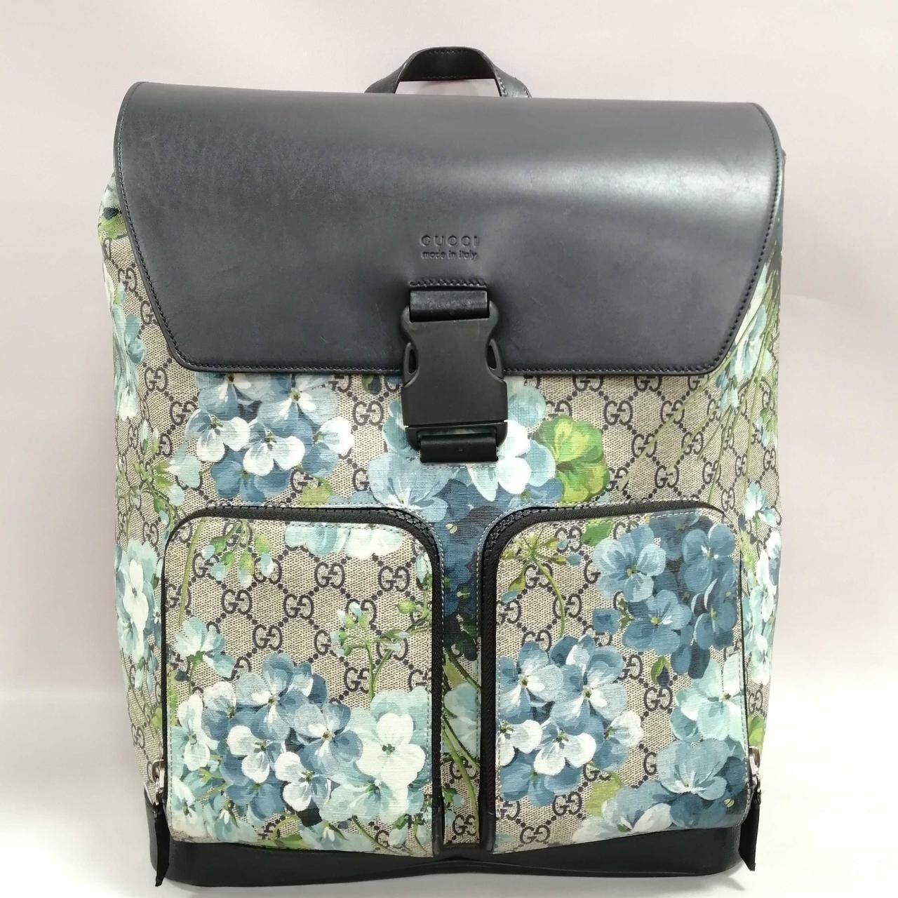 Gucci GG Supreme leather blooms sprint backpack GG pa… - Gem