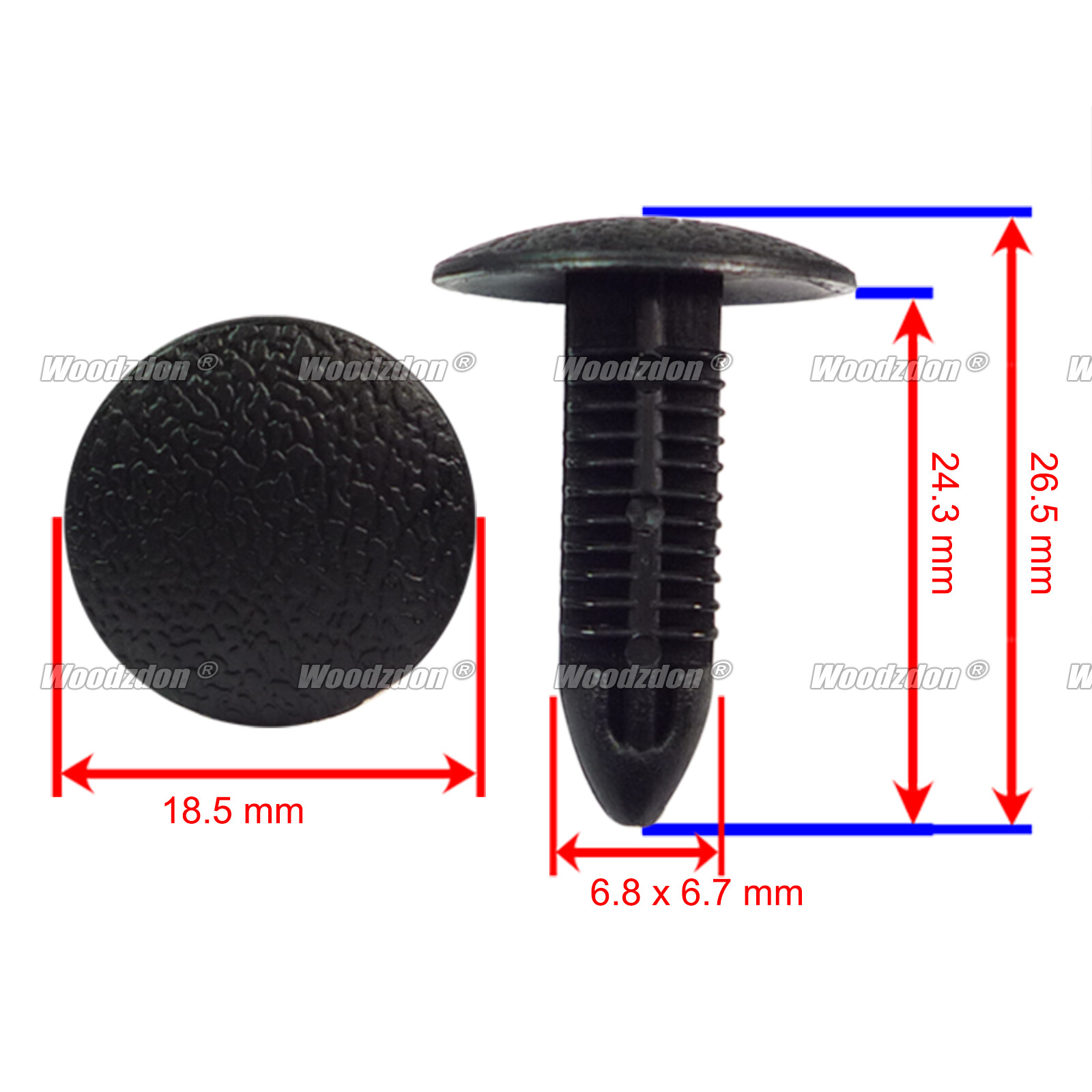 50 x Inner Fender Shield Clip Bumper Fascia Retainer Push Type For ...