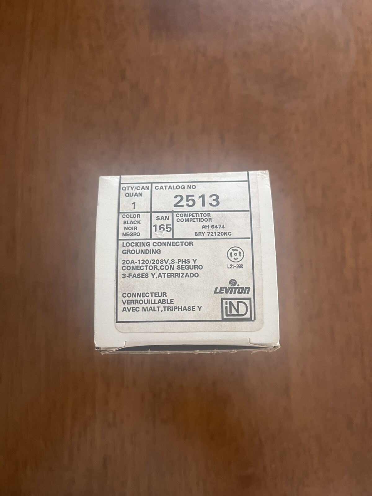 Leviton 20a 120/208v Locking Plug Connector L21-20r 2513 for sale ...