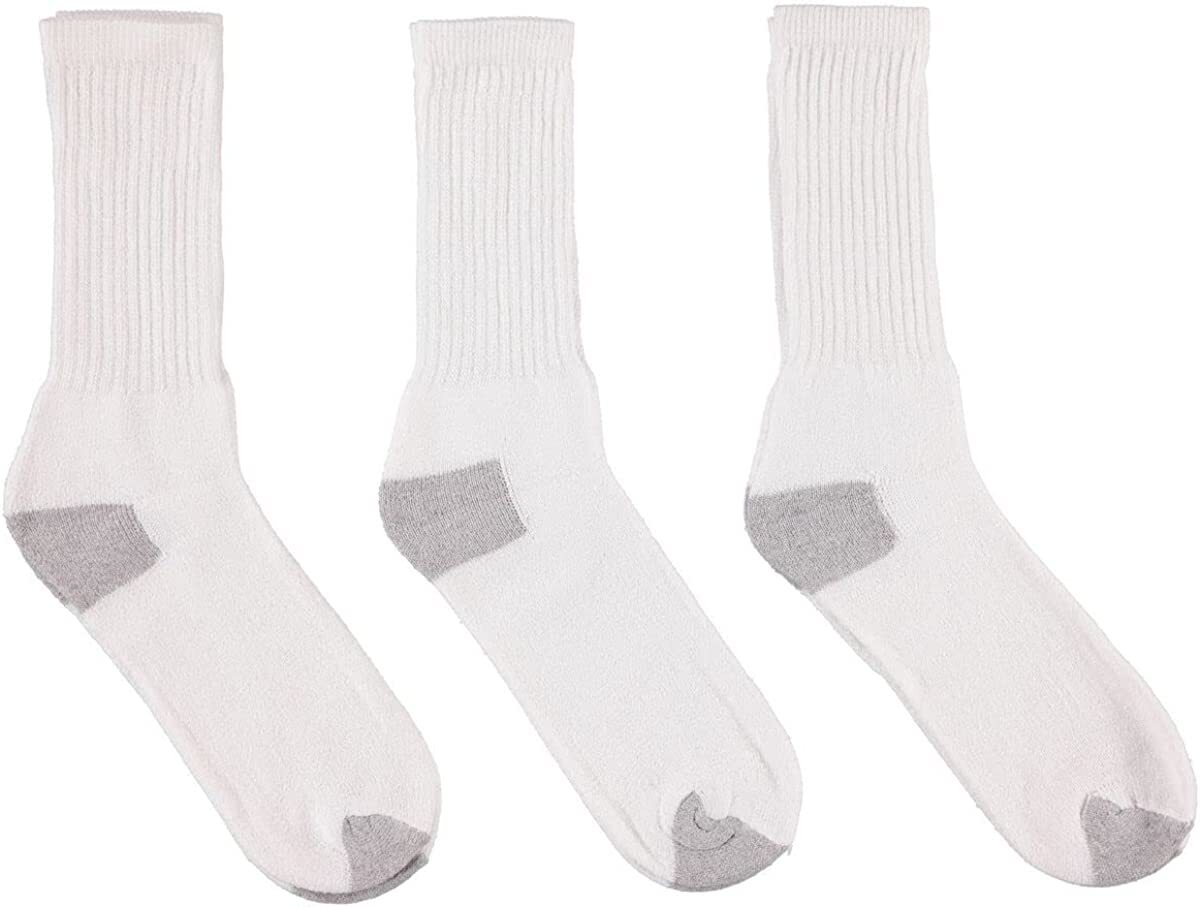 24 Pack Unisex Lightweight Cotton Crew Socks Bulk, Homeless Donation ...