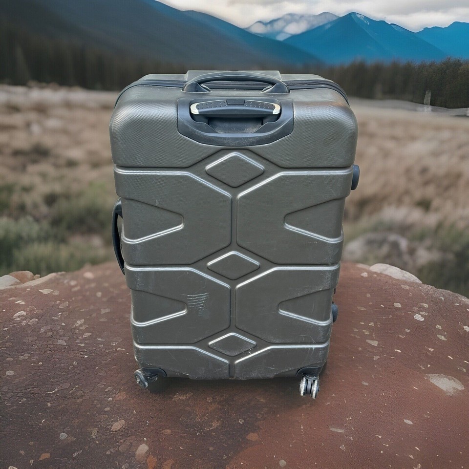 Jeep Rolling Spinner Suitcase Heavy Duty Hard Case Luggage Dark Gray 18 ...