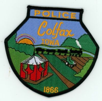 IOWA IA COLFAX POLICE NICE SHOULDER PATCH SHERIFF TRAIN GOING LEFT TO ...