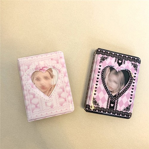 INS Pink Black lace plaid Photo Album K Korea Star Chasing binder ...