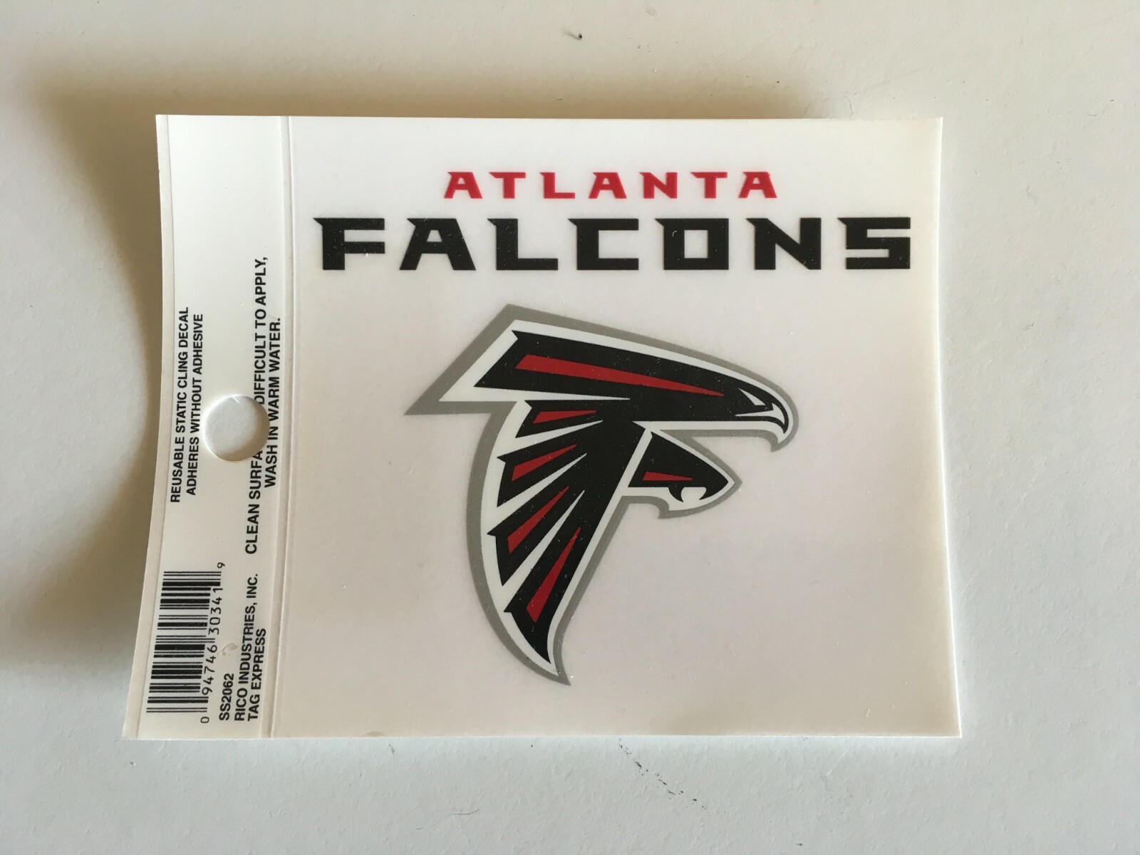 NFL Atlanta Falcons Logo Rico Tag Static Cling Decal- Quantity 2 | eBay