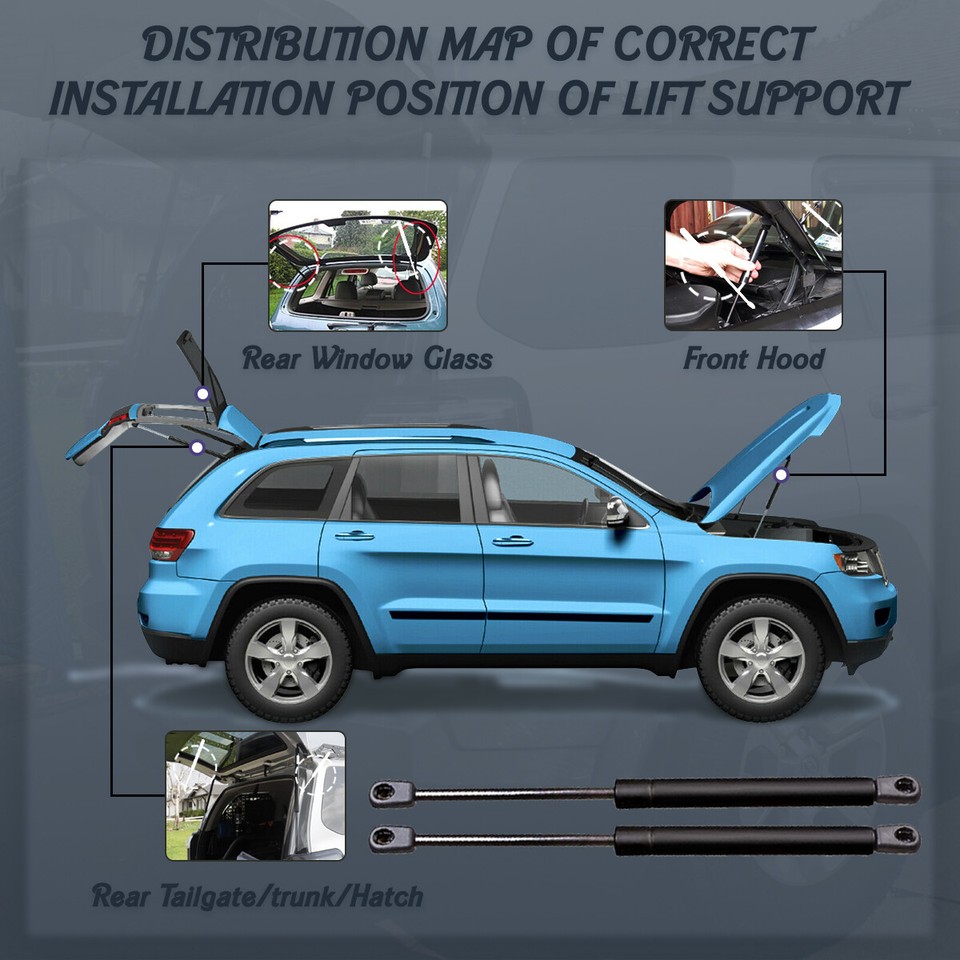 2Pcs Liftgate Lift Supports Shocks Struts For 2009--2017 Chevrolet ...