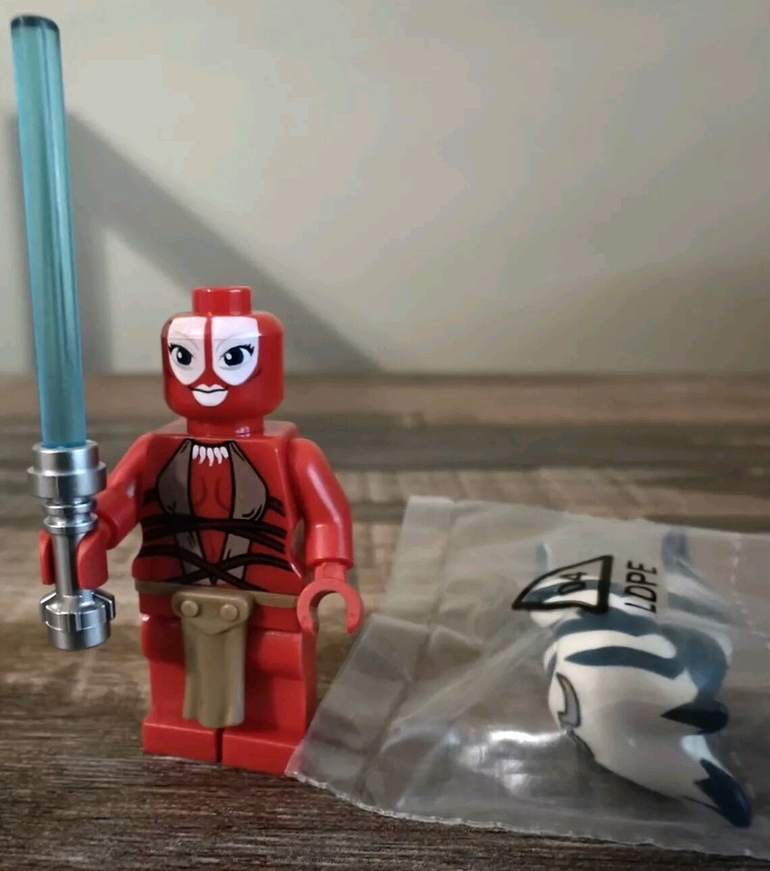 **NEW** LEGO Shaak Ti Jedi Master Minifigure With Custom Torso & Cloth ...