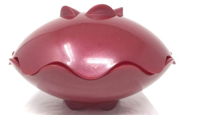 Tupperware Scalloped Edge Shell Sheerly Elegant Candy Dish Set 2 Garnet ...
