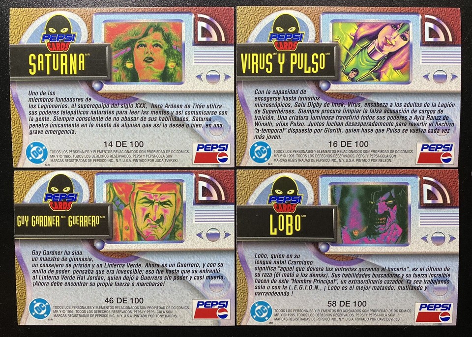 DC Comic Pepsi Card 1995, 4 Cards Basicas. | eBay