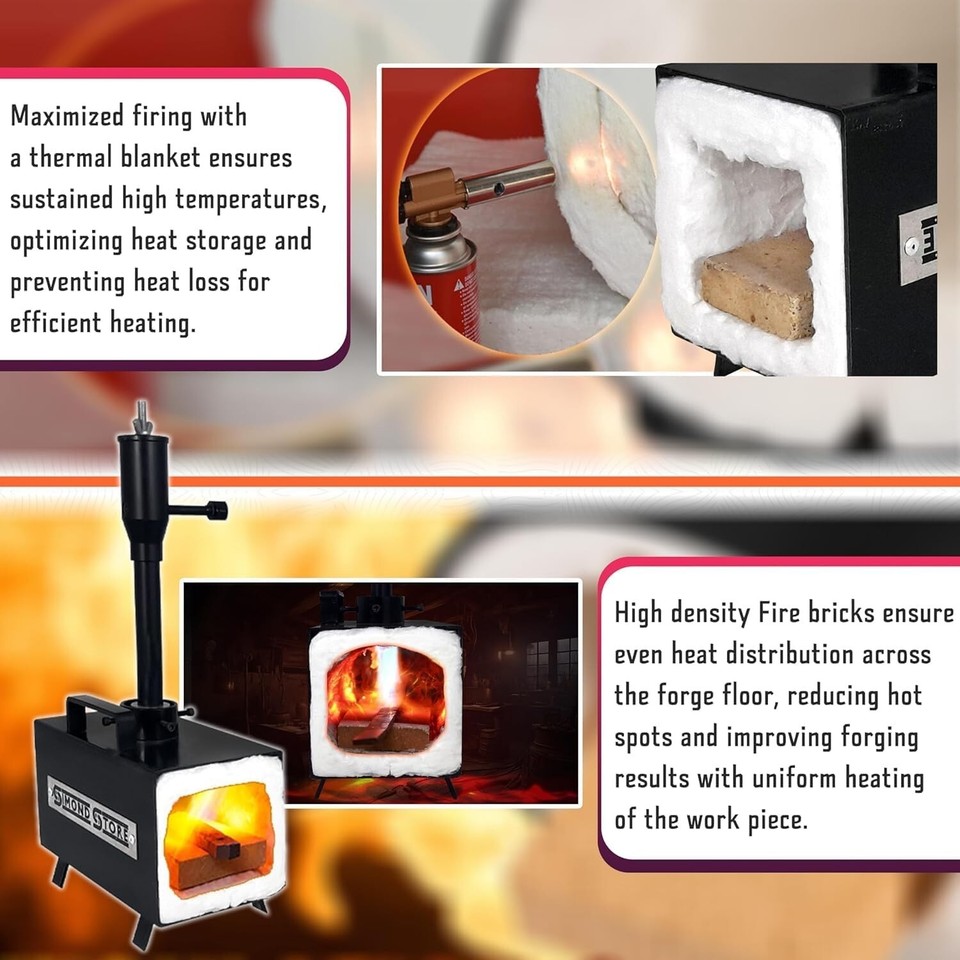 Propane Forge Single Burner Kit - Portable Metal Forge Kit - 2600F | eBay