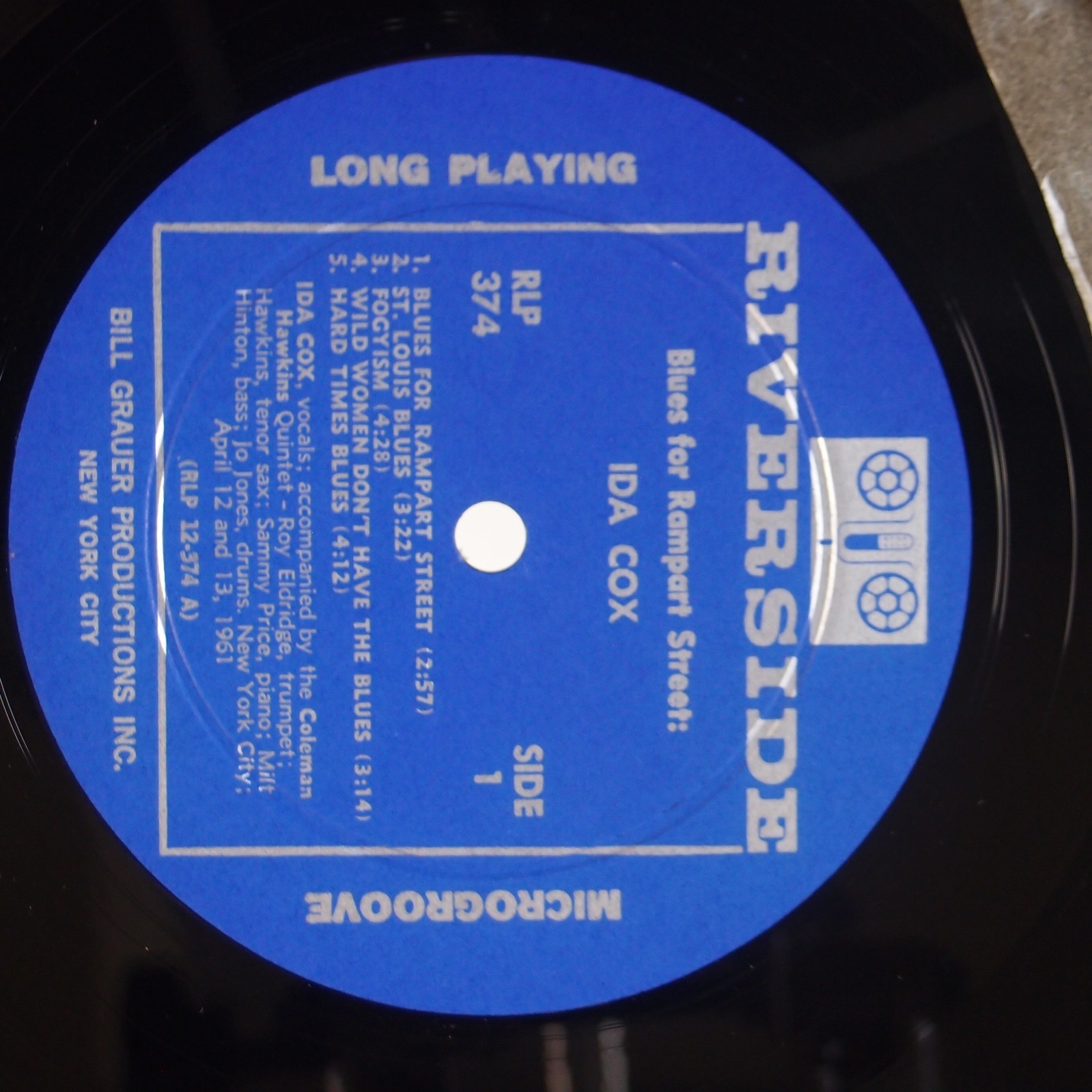 IDA COX: Blues for Rampart Street w/ COLEMAN HAWKINS Riverside Jazz DG ...