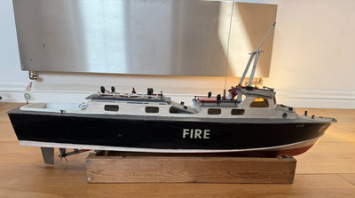Large Vintage Model Boat 60s RAF Vosper Air Sea Rescue Fire Launch ...