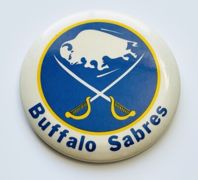 VINTAGE NHL HOCKEY BUFFALO SABRES TEAM LOGO COLLECTIBLE BUTTON PIN RARE ...