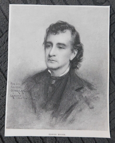 Edwin Booth, actor print clipping John Wilkes Booth younger brother | eBay