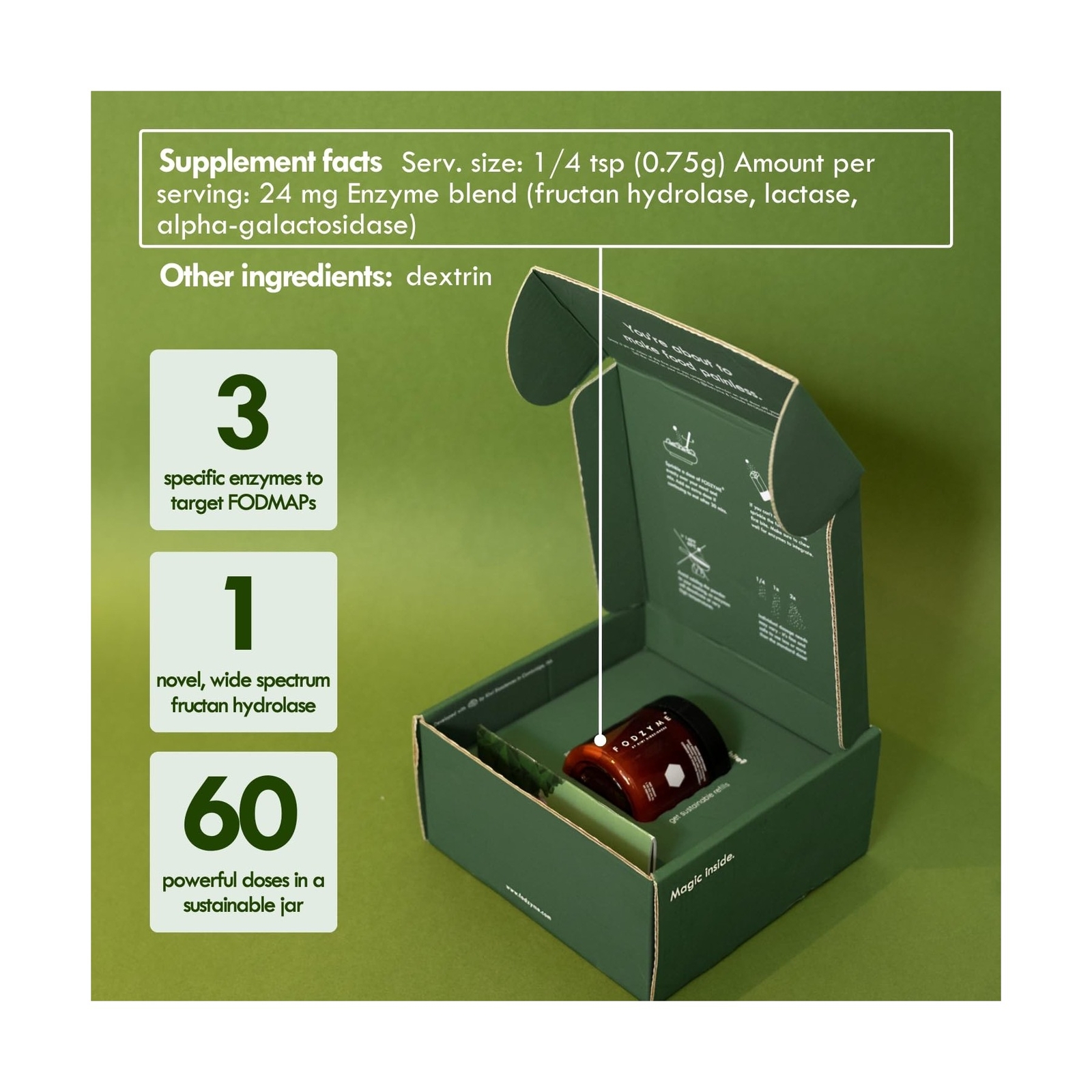 FODZYME Digestive Enzymes to Digest FODMAPs in Onion, Garlic, Bread ...