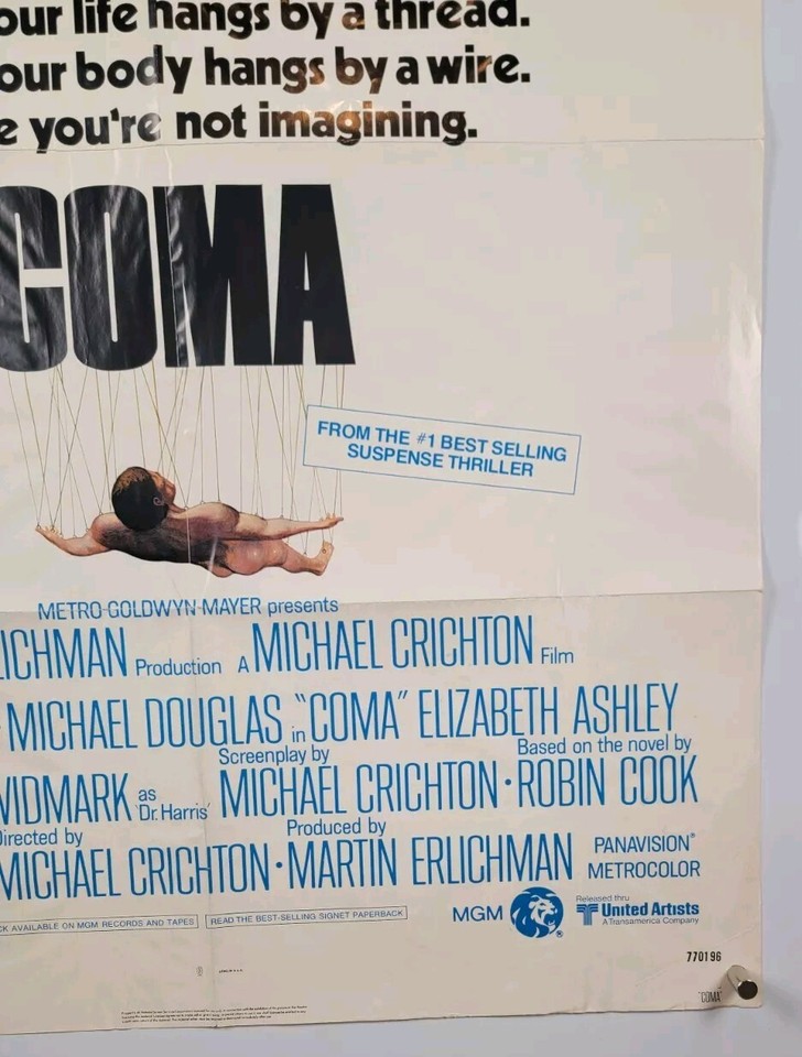 COMA Movie Poster (Good) One Sheet 1977 Sci-Fi 7013 | eBay