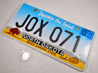 NORTH DAKOTA AUTOMOBILE MOTOR VEHICLE LICENSE PLATE J0X 071 | eBay