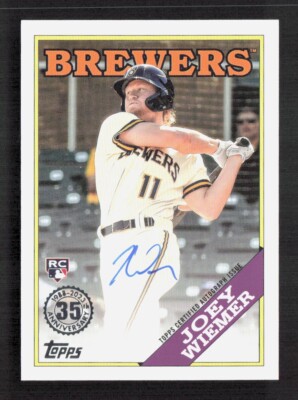 Joey Wiemer 2023 Topps Update 1988 Autograph Auto RC Rookie Brewers ...
