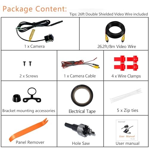 Reverse Backup Camera,RAAYOO L002 2-in-1 Universal Car Front/Side/Rear ...