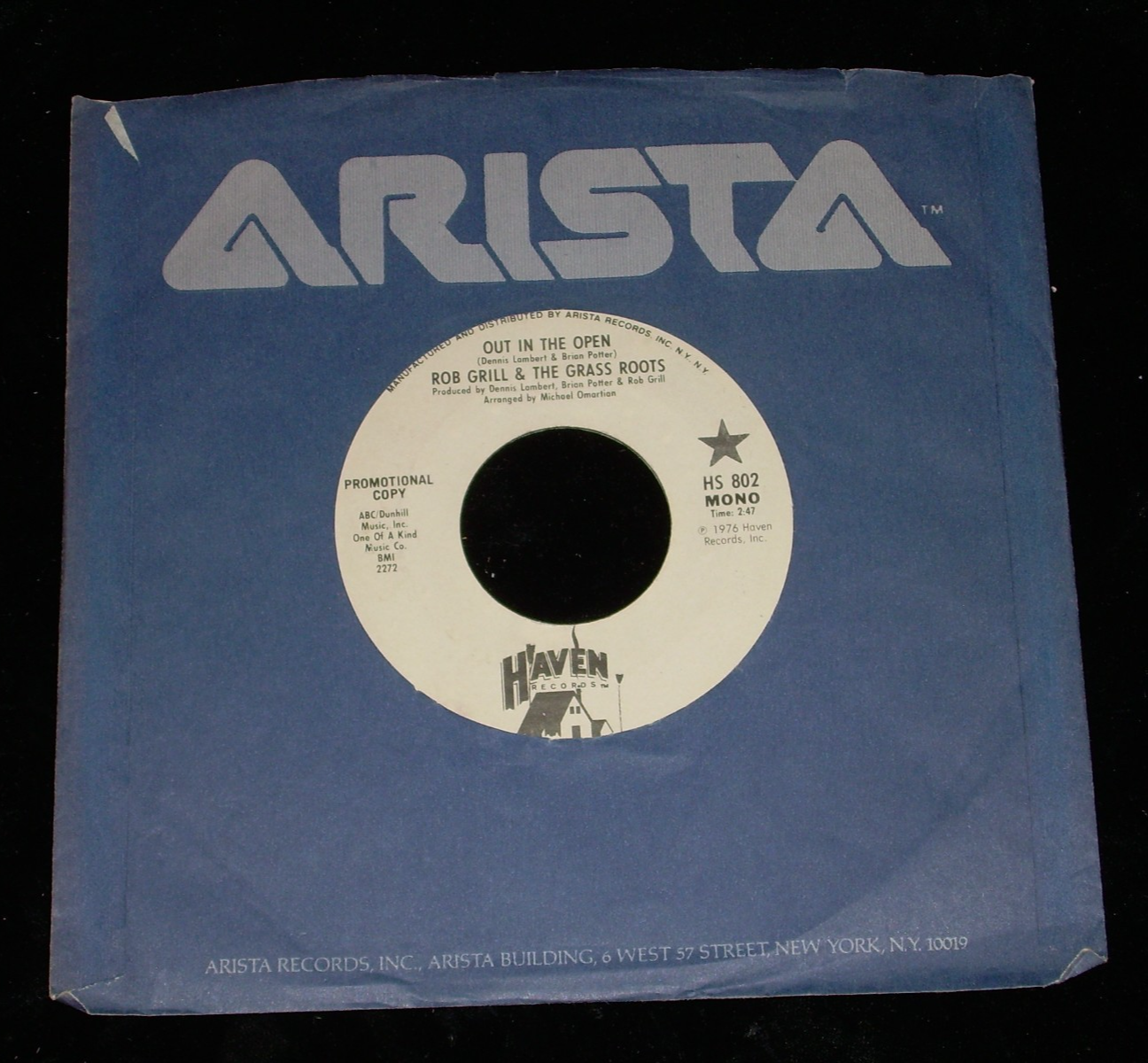Rob Grill & Grass Roots 45 HAVEN 802 Out In the Open PROMO 1976 | eBay