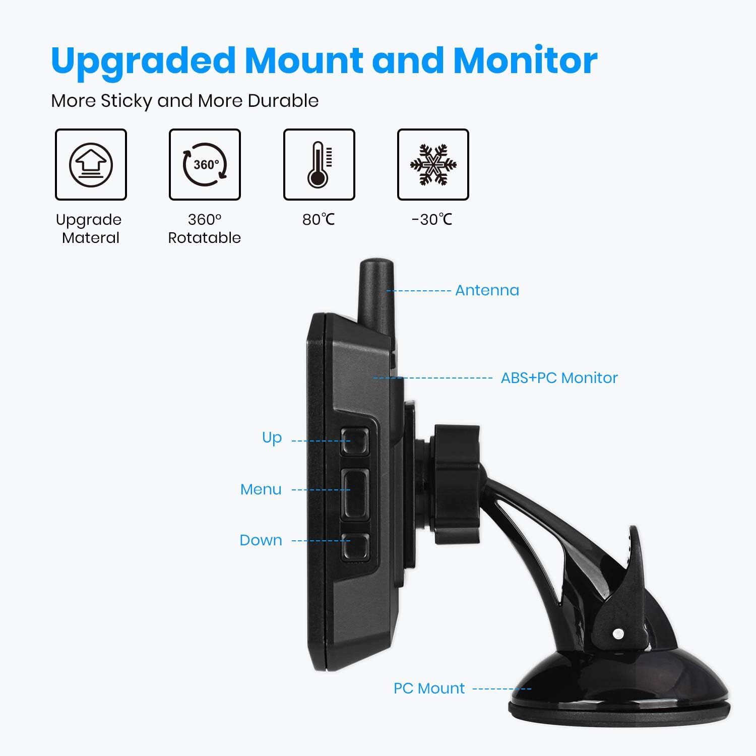 AUTO-VOX W7 Wireless Reversing Parking Camera & 5" LCD Monitor Car Rear ...