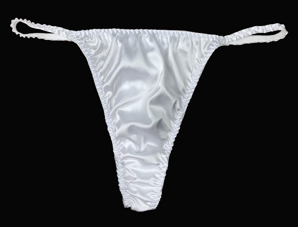 Satin T-String Thong White 2XL | eBay