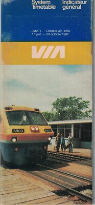 June 1982 VIA RAIL CANADA SYSTEM PUBLIC TIMETABLE | eBay