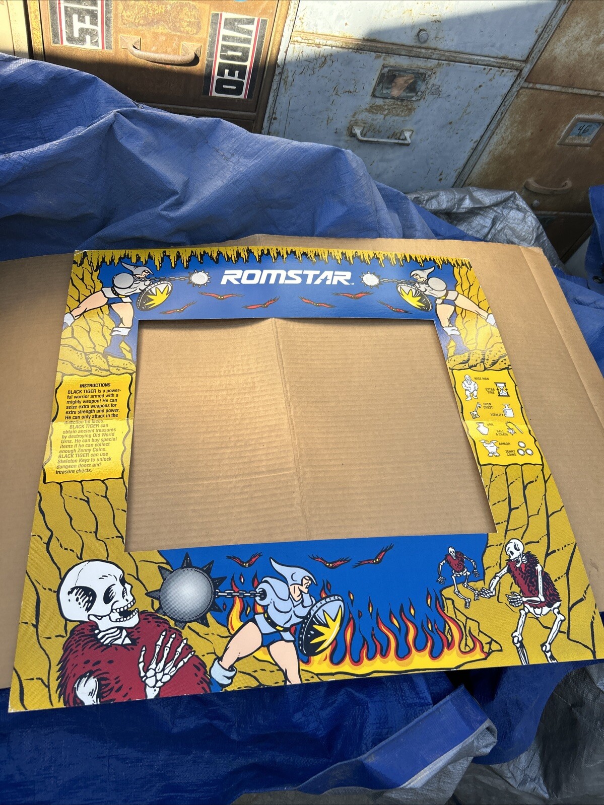 1 Old Capcom Black Tiger Monitor Bezel Original factory Arcade Video ...