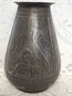 Antique Islamic Indo-Persian , iron with silver koftgari vase | eBay
