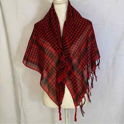 Red & Black ladies Scarf Tribal pattern 42" x 42" wide (pre-owned) | eBay