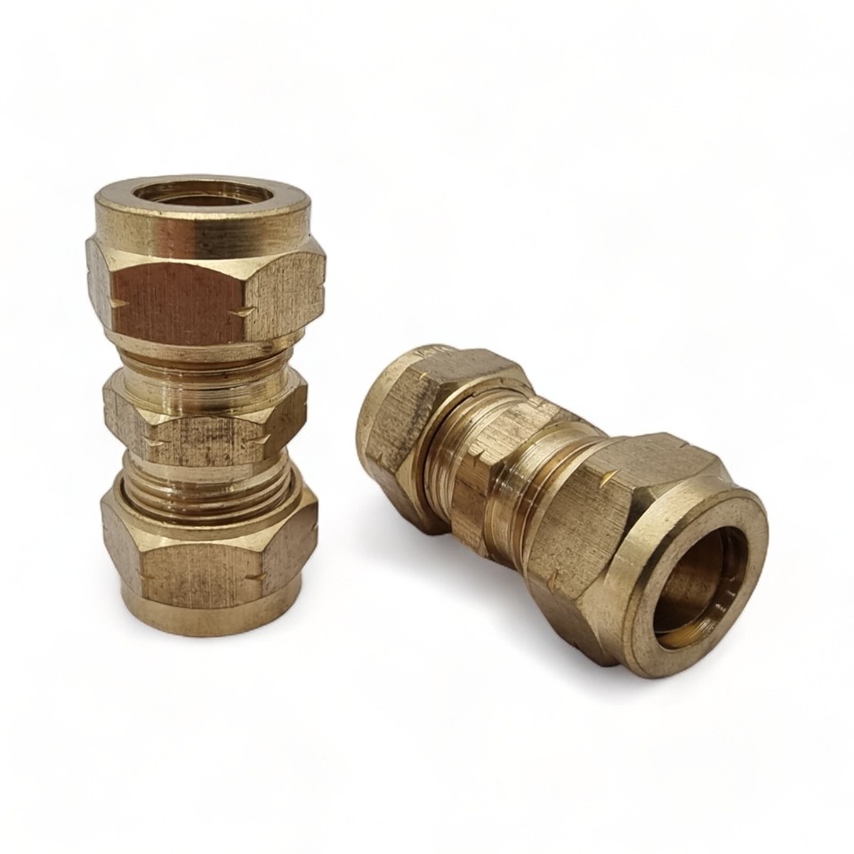 Brass Comp Connectors Compression Pipe Fittings Plumbing Coupling With ...