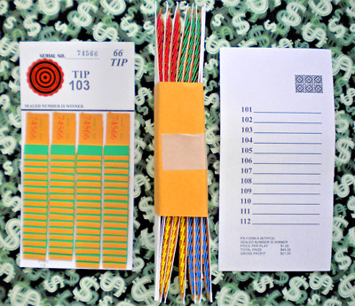 1 Dozen ~ 66 REGULAR "NOT Sure" TIP BOARDS {101-112} Raffle Pull Tab ...