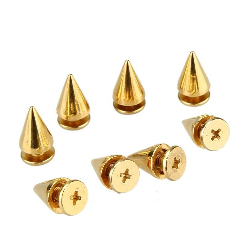 50pc 10mm Spots Cone Screw Metal Studs Leather Craft Rivet Pyramid ...