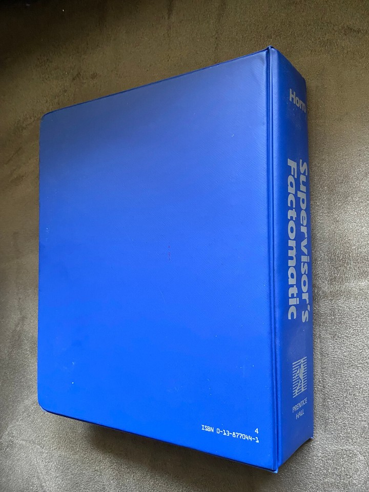 Supervisor's Factomatic HandBook By Jack Horn Prentice Hall 1986 ...