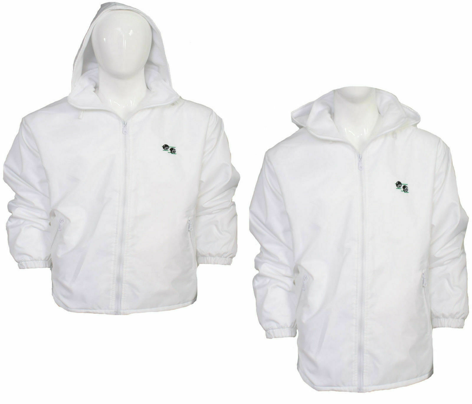 Unisex New Lawn Bowls Bowling White Fleece Lined Waterproof Top Hoodie ...