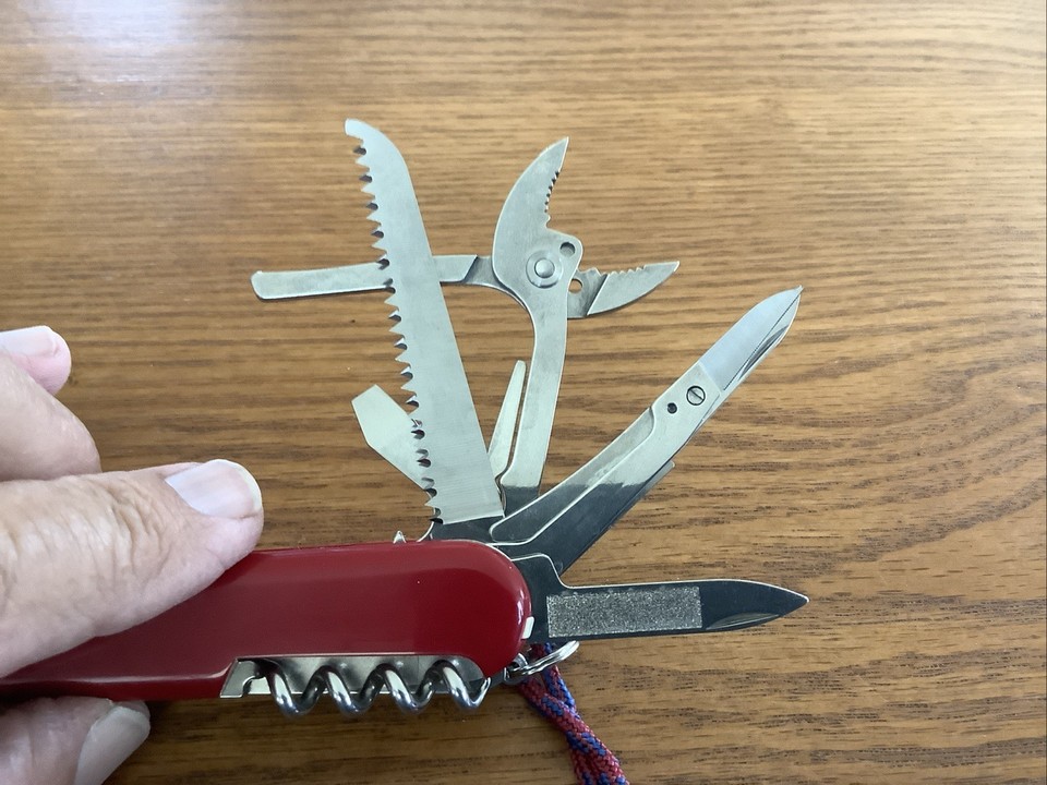 Wenger Master Champ Pocket Knife Swiss Army Serrated Lock Back Retired ...