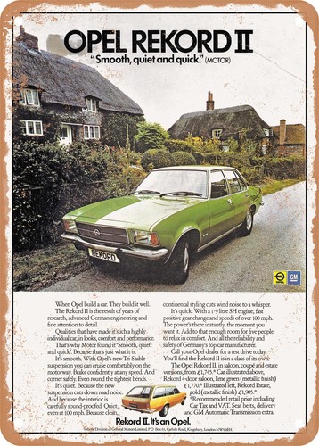 METAL SIGN - 1973 Opel Rekord II UK Vintage Ad | eBay