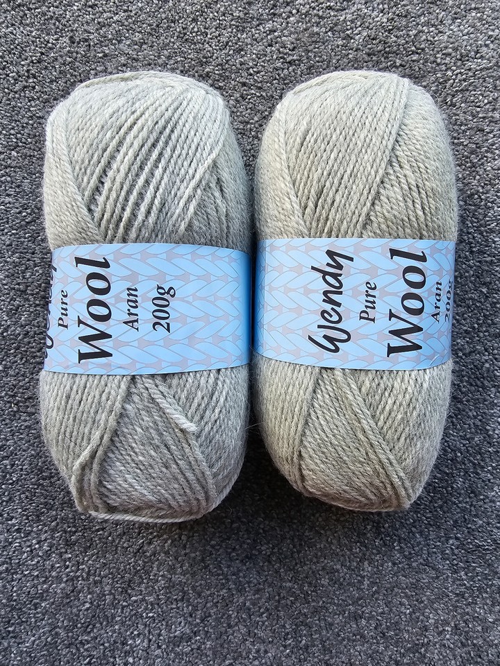 Wendy Pure Wool Aran Knitting Yarn Crocheting 100% British Wool 200g X2 ...