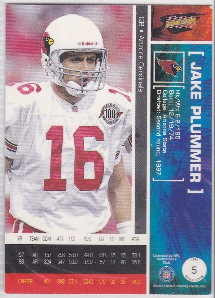 G) 1999 Pacific Trading Card Football Revolution - Jake Plummer - #5 | eBay