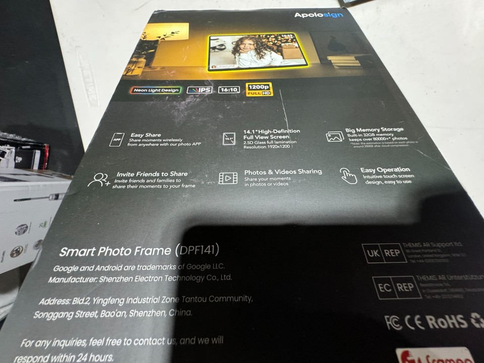 Apolosign Smart Photo Frame 14.1” Touch Screen Frameo 32GB WiFi | eBay
