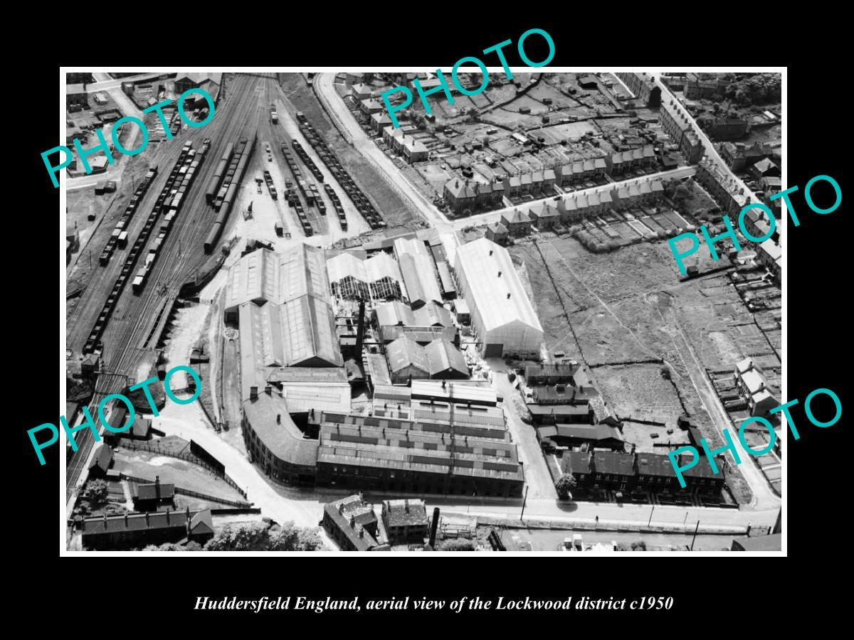OLD POSTCARD SIZE PHOTO HUDDERSFIELD ENGLAND AERIAL VIEW OF LOCKWOOD ...