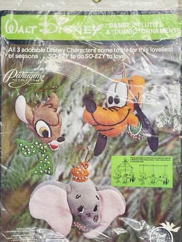 Paragon needlecraft kit # 6294 Walt Disney Bambi Pluto Dumbo Ornament ...