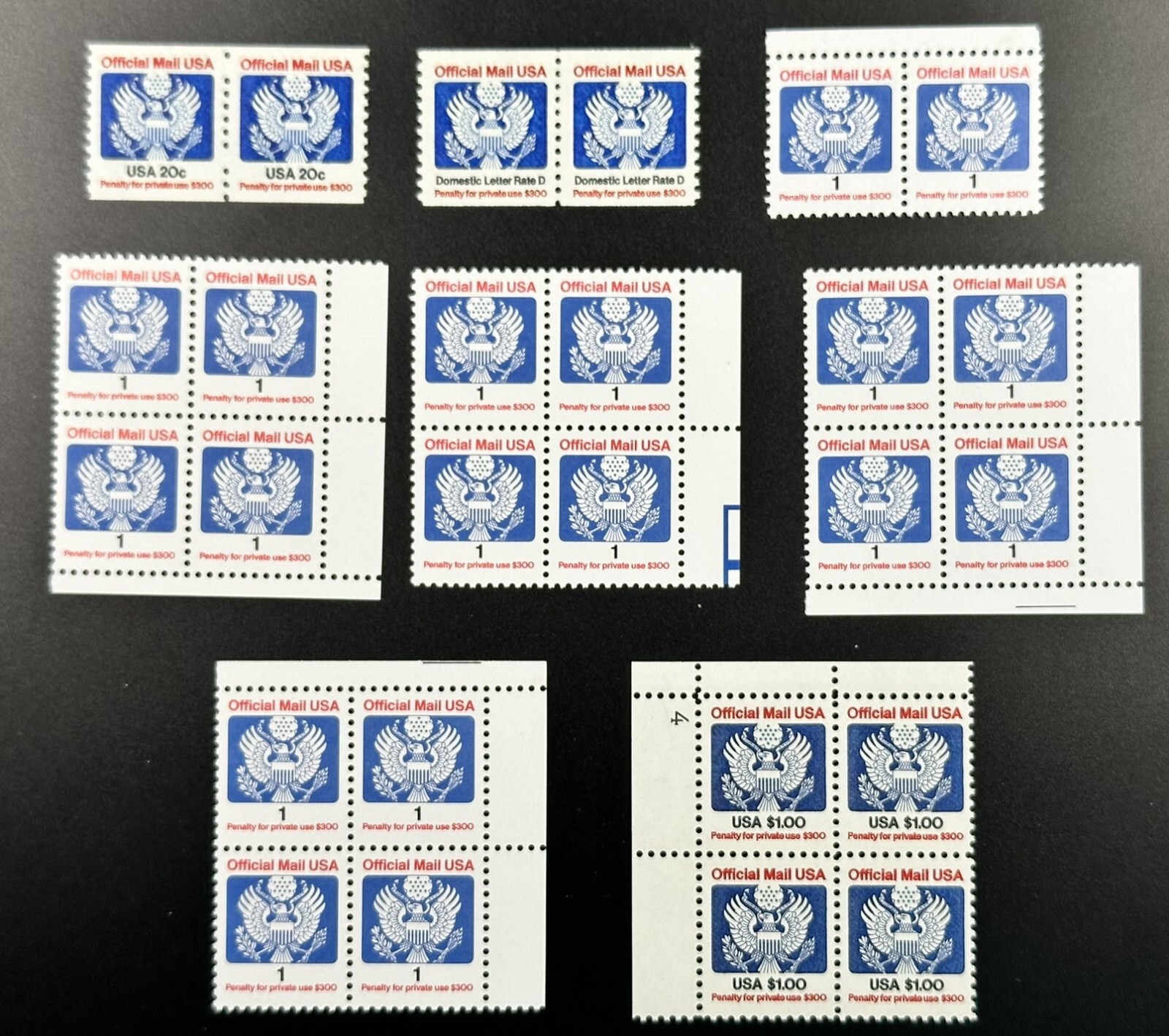US Official Mail Stamp Set - Lot of 8 | eBay